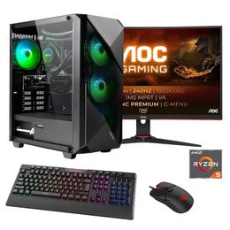 Hyrican Gaming-PC-Komplettsystem »Striker SET02397« 27 ′′ AMD Ryzen 5 GeForce RTX 4060 16 GB RAM 1.000 GB SSD DDR5, Windows 11, inklusive 27" Curved..