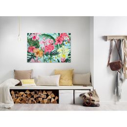 A.S. Création A.S. CRÉATION Leinwandbild »Flamingo Art« Kunst 1 Stk. tlg. Dschungel Keilrahmen Flamingo Exotisch Hawaii Leinwand-Bild Wohnzimmer Farbe Rahmen:...
