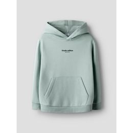 name it Kapuzensweatshirt »NKMBRODY LS NREG SWEAT WH BRU NOOS« mit kleinem Logoprint Jadeite 122/128 122/128 Sweater von name it für Jungen