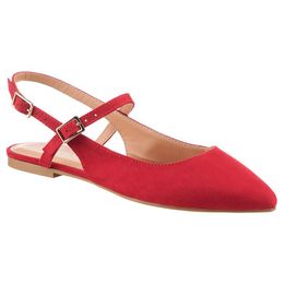 ANISTON SHOES Slingpumps Flat, Sommerschuh, Riemchensandale - neue KOLLEKTION, schmale Form rot 40 40 Eleganter Sommerschuh in spitzer, schmaler Form