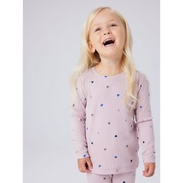 name it Langarmshirt &raquo;NMFNUTTI LS TOP NOOS&laquo; mit tollem Herzchen-Alloverprint Burnished Lilac AOP:HEARTS 80 80 Shirt von name it f&uuml;r M&auml;dchen