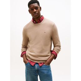Tommy Hilfiger Rundhalspullover »ESSENTIAL STRUCTURE CREW NECK mit Struktur und Label« unifarben, casual, regular fit, Baumwolle, Rundhals Coastal...