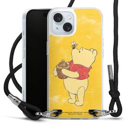 DeinDesign iPhone 15 Handy Carry Case Hülle mit Band Handykette zum Umhängen schwarz Official Licensed Product Winnie The Pooh Disney Carry Case