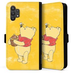 DeinDesign Galaxy A32 5G Handy Klapph&uuml;lle Handyh&uuml;lle aus Kunst Leder schwarz Flip Case Winnie The Pooh Official Licensed Product Disney Sideflip mit langer 