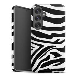 DeinDesign Galaxy S25+ Handy Panzer Handyhülle robuste Outdoor Hülle Schutzhülle glänzend Animal Print Animal Look Zebra Tough Case