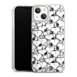 DeinDesign iPhone 13 Mini Handy Slim Case Silikon Handyh&uuml;lle transparent H&uuml;lle extra d&uuml;nn Peanuts Snoopy Muster Silikon Slim Case