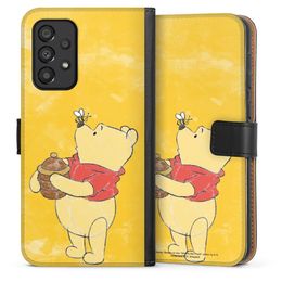 DeinDesign Galaxy A33 5G Handy Klapph&uuml;lle Handyh&uuml;lle aus Kunst Leder schwarz Flip Case Winnie The Pooh Official Licensed Product Disney Sideflip mit langer 