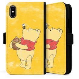 DeinDesign iPhone X Handy Klapph&uuml;lle Handyh&uuml;lle aus Kunst Leder schwarz Flip Case Disney Winnie The Pooh Official Licensed Product Sideflip mit langer Lasche