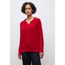 Strickpullover Street One, Damen, Gr. 40, racing rot, Stoff, 78% Polyamid, 12% Polyacryl, 10% Baumwolle, unifarben, normal normal, V-Ausschnitt, normaler Saum, Pullover, aus softem Materialmix