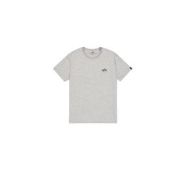 T-Shirt Alpha Industries "Basic T-Shirt SL", Herren, Gr. L, grau (grau heather), Obermaterial: 100% Baumwolle, Shirts