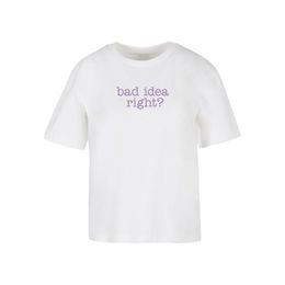 Miss Tee T-Shirt 'Bad Idea' Damen Gr&ouml;&szlig;e XS lavendel / wei&szlig;