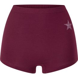 Damen Panty mit seitlichem Sternchen-Druck vorne marine + schwarz + bordeaux, Größe 46