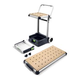 FESTOOL MW 1000-Set Mobile Werkstatt mit stabiler Führung und vielseitigen Einsatzmöglichkeiten für den Transport von Werkzeugen und Zubehör, inkl. Zubehör-Set, 203802)