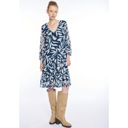 Meshkleid ZABAIONE "Ne44vra", Damen, Gr. S, N-Gr, blau (n219 navy), Web, Obermaterial: 92% Polyester, 8% Elasthan, bedruckt, normal, V-Ausschnitt, elastischer Bund, Kleider, Sommerkleid