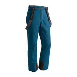 Skihose Maier Sports "Anton 2.1", Herren, Gr. 28, Kurzgrößen, blau (saphirblau), 100% Polyester, Hosen, Herren Schneehose mit Hosenträgern, wind/wasserdicht, Regular Fit