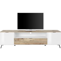 Lowboard Inosign "CASANOVATV-Board, TV-Schrank", weiß (weiß, pereira), B:220cm H:60cm T:40cm, FSC-zertifizierter Holzwerkstoff, Sideboards, Breite ca. 220 cm