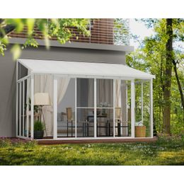 Terrassendach PALRAM - CANOPIA "San Remo Alu Wintergarten", weiß, B:205cm T:137cm, Aluminium, Polycarbonat (PC), Terrassenüberdachungen, Polycarbonatverglasung