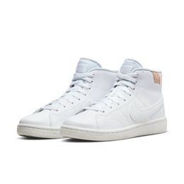 Sneaker Nike Sportswear "Wmns Court Royale 2 Mid", Gr. 36,5, weiß, Leder, unifarben, Schuhe Skaterschuh Sneakerboots Schnürboots