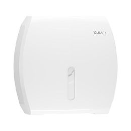 CWS Toilettenpapierspender Jumbo, Clear+, HxBxT 310 x 590 x 555 mm, Kunststoff, wei&szlig;