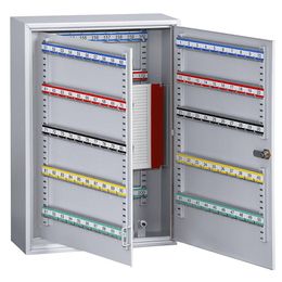 Schlüsselschrank, 200 Haken, HxBxT 550 x 380 x 140 mm, weißaluminium kaiserkraft