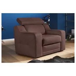 Sessel exxpo - SOFA FASHION "Lotos, Loungesessel", braun (schoko), B:95cm H:92cm T:98cm, Sessel, Funktionssessel Polstersessel, mit Kopf- bzw. Rückenteilverstellung