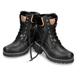 Winterstiefelette Panama Jack, Damen, Gr. 40, schwarz, Nappaleder, Schuhe Winterstiefelette Schnürstiefelette, mit kuscheligem Lammfell Futter