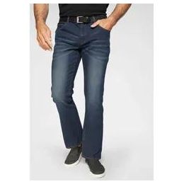Bootcut-Jeans Arizona "Mike", Herren, Gr. 38, Länge 32, blau (dunkelblauus32), Obermaterial: 98% Baumwolle, 2% Elasthan, Basic, bootcut fit lang, Jeans, ausgestelltes Bein, niedrige Leibhöhe, Stretch-Qualität