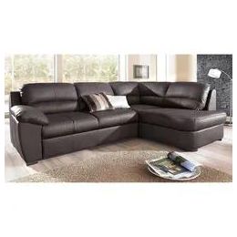 Ecksofa COTTA "Dani L-Form", braun, B:240cm H:87cm T:89cm, Luxus-Microfaser aus 100% Polyester;Luxus-Kunstleder;NaturLEDER (echtes Rindsleder), Sofas, wahlweise mit Bettfunktion & Bettkasten