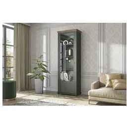 Vitrine Home Affaire "Evora", grün (grün, grün, eichefarben lefkas), B:71cm H:200cm T:42cm, ABS-Kunststoff, Dekorfolie, FSC-zertifizierter Holzwerkstoff, Glas, Kunststoff, MDF, Melamin, Metall, Schränke, Standvitrine, Standvitrine, 200 x 71cm