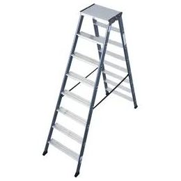 Doppelleiter Krause "SePro D", grau (anthrazit), B:55cm H:25cm L:186cm, Aluminium, Leitern, Alu eloxiert, 2x8 Stufen, Arbeitshöe ca. 327 cm
