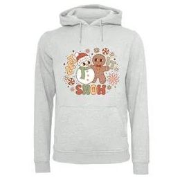 Kapuzenpullover F4NT4STIC "Let It Snow Groovy Christmas Gingerbread", Damen, Gr. M, grau (erdgrau), Obermaterial: 65% Baumwolle, 35% Polyester, relaxed fit, Pullover Sweatshirt Hoodie, Premium Qualität