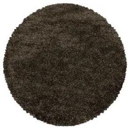 Hochflor-Teppich Ayyildiz Teppiche "FLUFFY 3500", braun, H:50mm Ø:160cm, Polypropylen (PP), Teppiche, Langflor, Shaggy, uni, robust, auch rechteckig erhältlich, Wohnzimmer