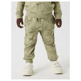 Sweatpants name it "NMMVARON für Jungen mit Tunnelzug und Markenlabel", Jungen, Gr. 98, N-Gr, grün (tea), Sweatware, Obermaterial: 100% Baumwolle, bedruckt, normal knöchellang, Hosen, bedruckt, casual, normal, Baumwolle, ohne Kragen
