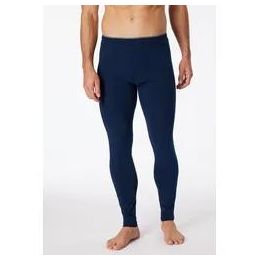 Lange Unterhose Schiesser "95/5", Herren, Gr. 8, blau (803, dunkelblau), Single Jersey, Obermaterial: 95% Baumwolle, 5% Elasthan, unifarben, eng, Unterhosen, mit innen liegendem Webgummibund