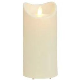 IC HOME LED Dekolicht "LED-Kerze für aussen, Weihnachtsdeko", beige (cremefarben), Ø 8,9cm H: 19,2cm, 1 Stk., Leuchten, mit beweglicher Flamme, Ø ca. 8,9 cm, LED-Outdoor Kerze