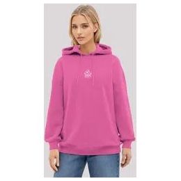 Kapuzenpullover F4NT4STIC "Oversized Shirt Knut & Jan Scribble Logo", Damen, Gr. XS, hyper pink, Obermaterial: 80% Baumwolle, 20% Polyester, oversize, Pullover, Premium Qualität, Knut & Jan Hamburg