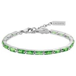 Tennisarmband Lacoste "DUCHESS", edelstahlfarben, grün, grün, Armbänder, Damen, 18cm, Edelstahl, mit Preciosa Crystal