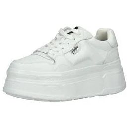 Plateausneaker Buffalo "Buffalo Sneaker Lederimitat", Damen, Gr. 39, weiß, Lederimitat, Schuhe