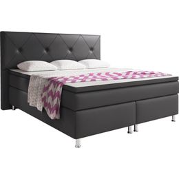 Inter Trading Boxspringbett Oxford 180x200 cm anthrazit