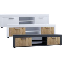 Vcm TV M&ouml;bel Lowboard Fernsehregal Ma&szlig;e H. 37 x B. 160 x T. 45 cm Fernseh M&ouml;bel &ndash; Usilo XL