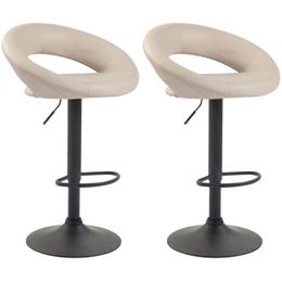 CLP 2er Set Barhocker Olinda Kunstleder I Thekenhocker H&ouml;henverstellbar I Barst&uuml;hle Mit Fu&szlig;st&uuml;tze I Tresenst&uuml;hle Mit Trompetenfu&szlig; Metall