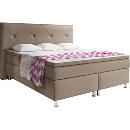 Inter Trading Boxspringbett Oxford 180x200 cm muddy