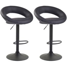 CLP 2er Set Barhocker Olinda Kunstleder I Thekenhocker H&ouml;henverstellbar I Barst&uuml;hle Mit Fu&szlig;st&uuml;tze I Tresenst&uuml;hle Mit Trompetenfu&szlig; Metall