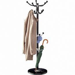 Casaria Kleiderständer Schwarz mit Marmorfuß 173cm
