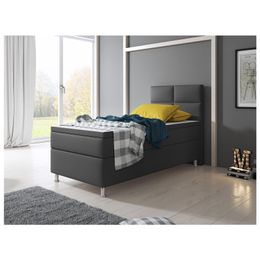Inter Trading Boxspringbett Miami 90x200 cm anthrazit, ohne Bettkasten