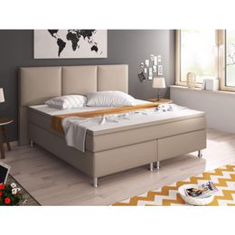 Inter Trading Boxspringbett Oslo 180x200 cm Kunstleder muddy