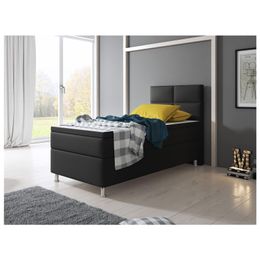 Inter Trading Boxspringbett Miami 90x200 cm schwarz, ohne Bettkasten