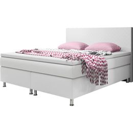 Inter Trading Boxspringbett Madrid 180 x 200 cm wei&szlig;