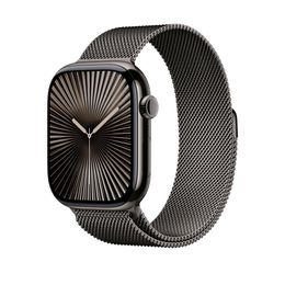 Apple Watch Series 10 (2024) GPS 46 mm - Aluminium Diamantschwarz - Milanaise Armband Schwarz