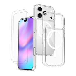 Hülle iPhone 17 Pro und 2 schutzfolien - TPU - Transparent